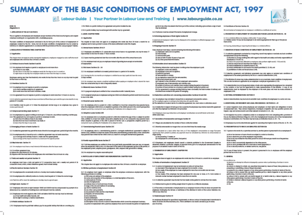 Workplace Display Posters - Labour Guide South Africa